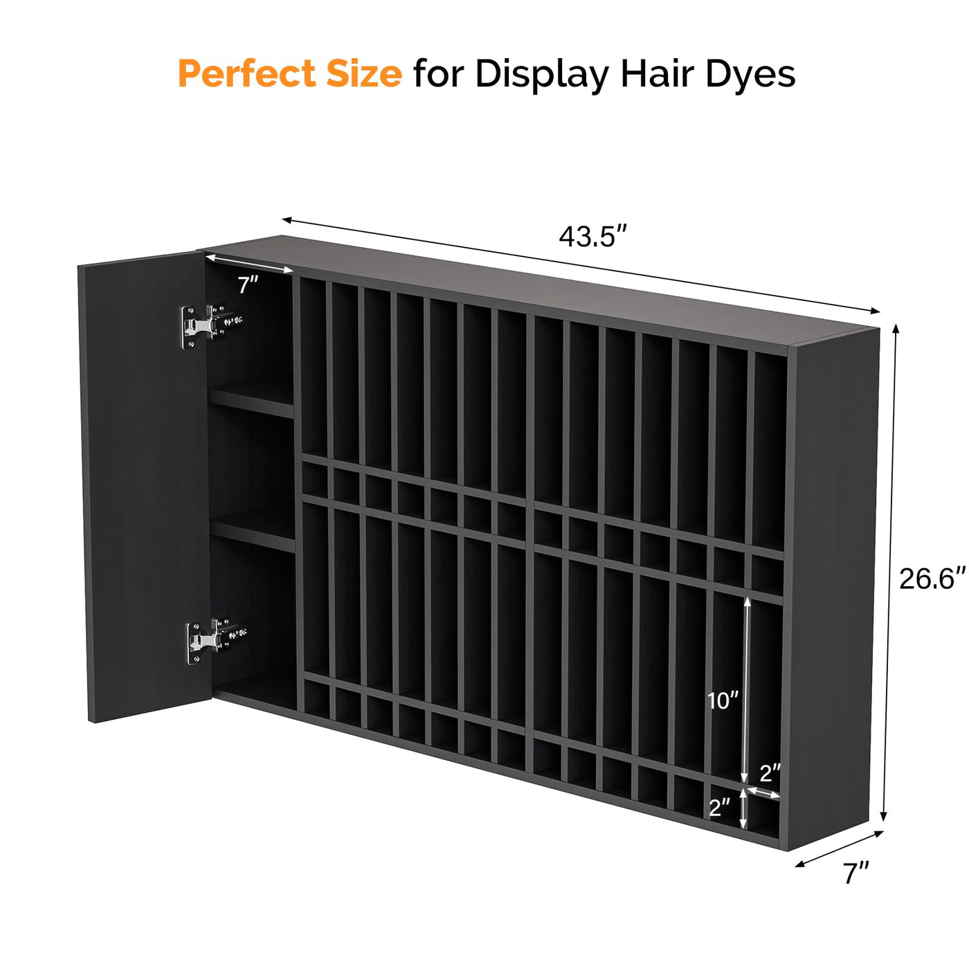 OmySalon HCRW Professional Wall Mounted Hair Color Organizer Rack Cabi