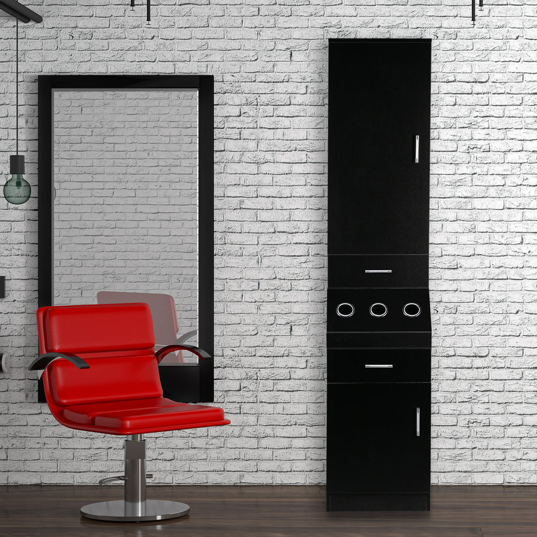 OmySalon HSC-14 Barber Storage Station Cabinet w/2 Drawers 2-Tier Stor