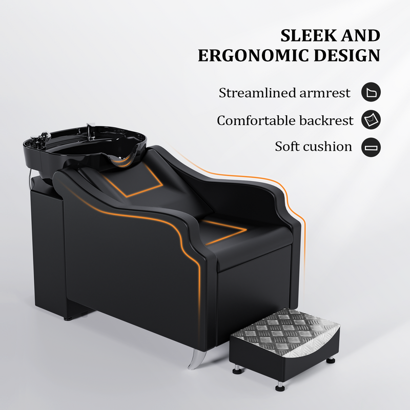 OmySalon BU1301 Salon Shampoo Bowl and Chair Backwash Unit with Extra