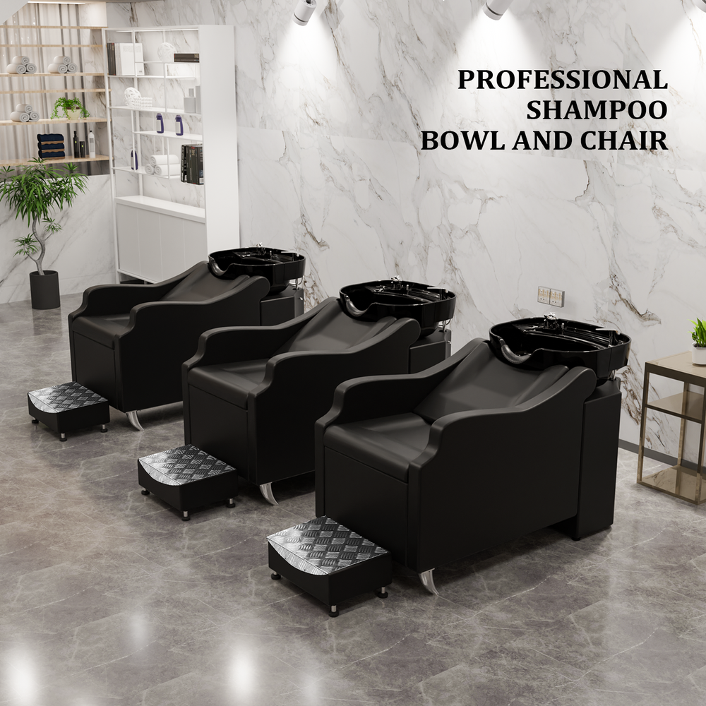 OmySalon BU1301 Salon Shampoo Bowl and Chair Backwash Unit with Extra